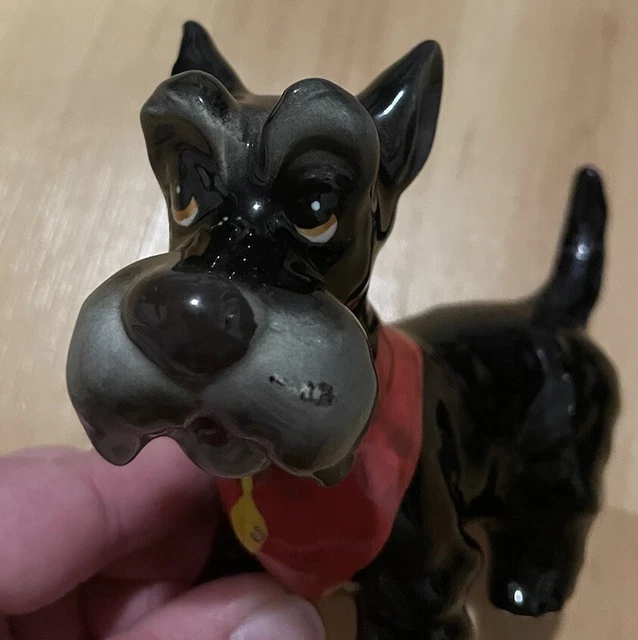 STATUETTA VINTAGE DISNEY Lady and the Tramp ceramica Scottie cane jock ...