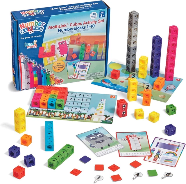 HAND2MIND MATHLINK CUBES Numberblocks 1-10 Activity Set, 30 Preschool ...