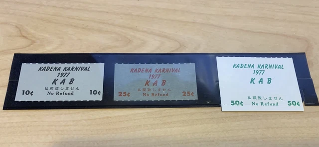 JAPAN MILITARY TRADE Token Chits Kadena Air Base Okinawa Karnival 1977 ...