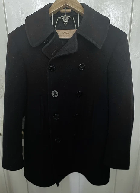 VINTAGE US NAVY 10 button pea coat WW2 / 1940s 40" chest £100.00 ...