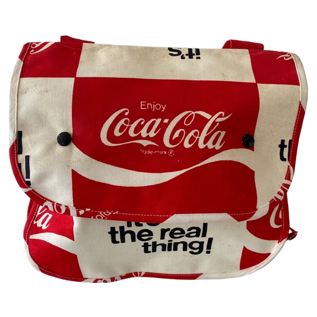 VINTAGE 1970’S COCA-COLA Backpack Satchel “It’s The Real Thing” Red ...