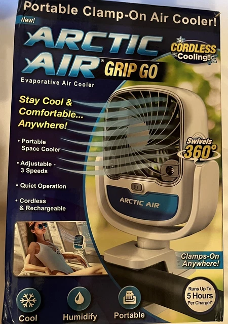 ARCTIC AIR GRIP Go Rechargeable Air Cooler, Portable Evaporative Cooler ...