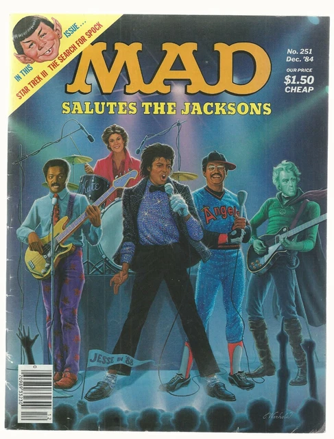 MAD MAGAZINE SALUTES The Jacksons Dec. 1984 Ex++++ #251 Michael Jackson ...