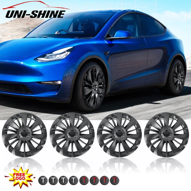 TESLA MODEL Y STORM Wheel Covers Includes LOGO! 12PCS Cover Hub Cap T 4 ...