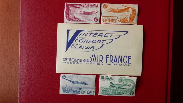 VIGNETTES AIR FRANCE - Sèrie complète 4 TIMBRES + Un Carnet Vide. EUR 7 ...