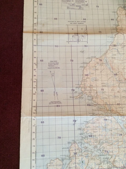 WW2 1940 BATTLE of Britain War Revision Map Cape Wrath Sutherland ...