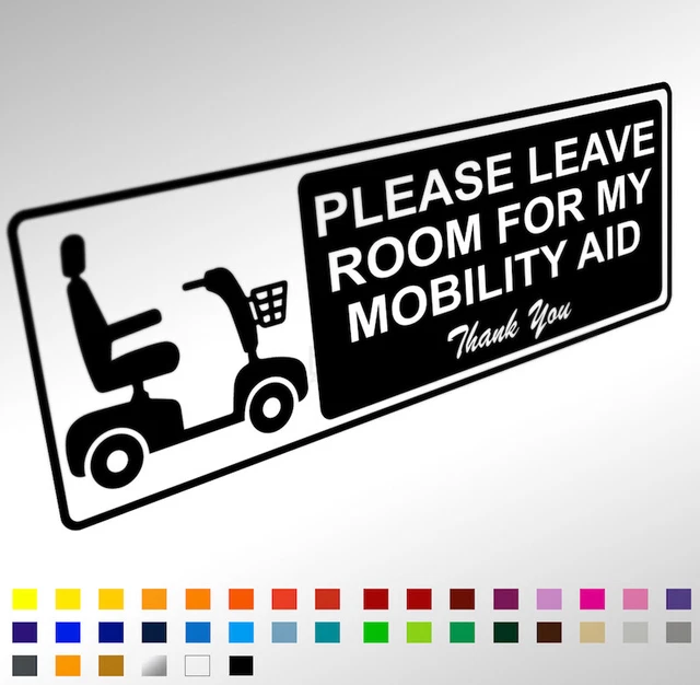 DISABILITY MOBILITY AID Awareness Sticker Decal, Car Park Space ...