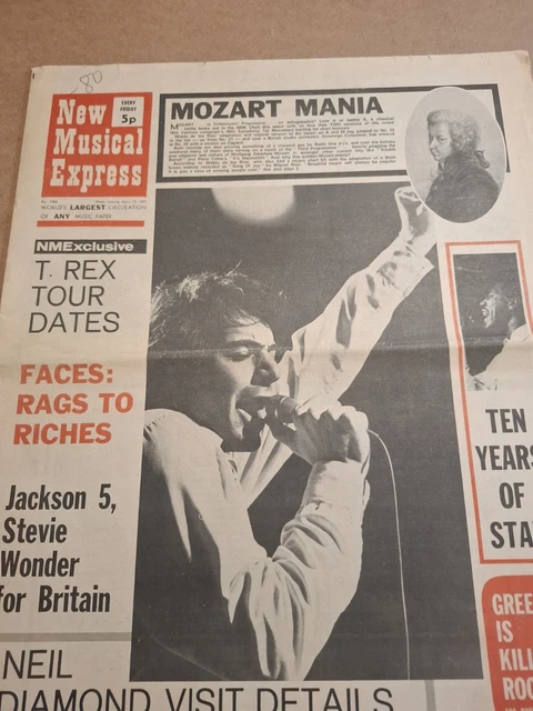 NEIL DIAMOND COVER : Vintage NME Magazine 17 APRIL 1971 T-Rex Stax ...