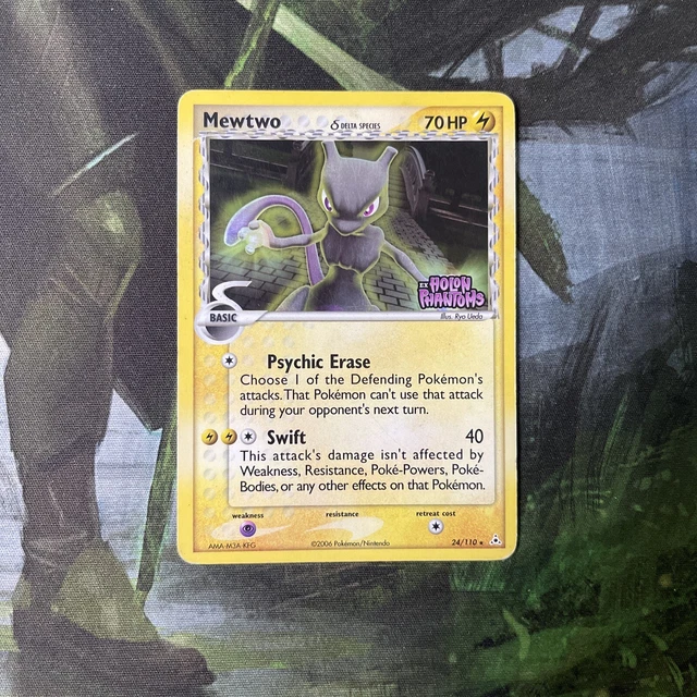 CARTE POKÉMON MEWTWO 24/110 EX Holon Phantoms Delta espèce inversée ...