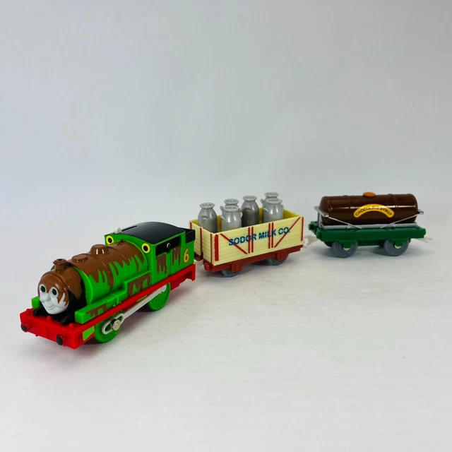 THOMAS & FRIENDS TrackMaster Chocolate Percy Train & Mr Jolly's Factory ...