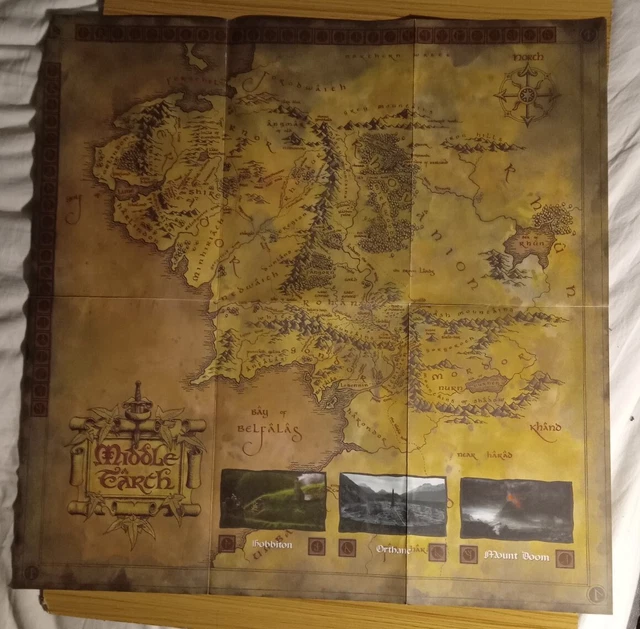 MIDDLE EARTH MAP The Lord Of The Rings Poster The Hobbit Two Towers ...
