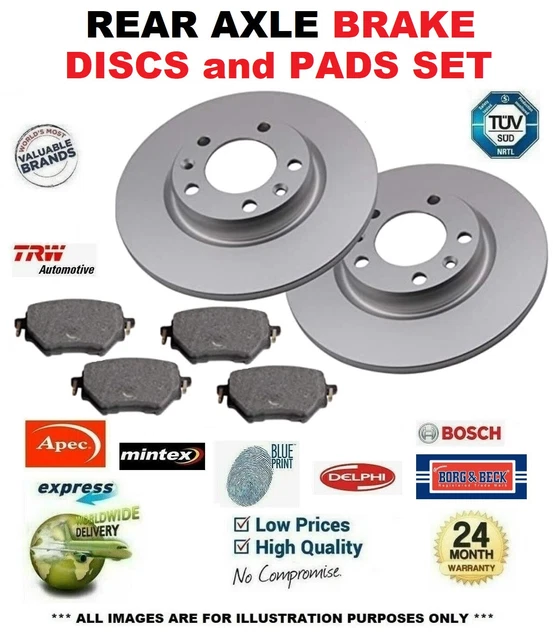 REAR AXLE BRAKE DISCS and PADS SET for FORD FOCUS III 2.0 TDCi 2010->on ...