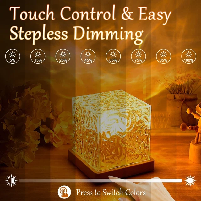 RGB CUBE NORTHERN Lights Aurora Projector Lamp Ocean Wave Night Lights ...