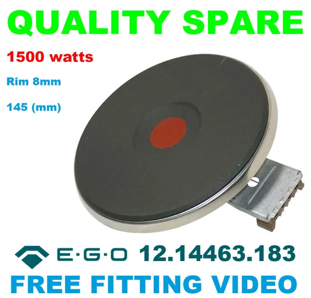 EGO 1500W 145MM Cooker Solid Hob Hotplate Element 8mm Spill Ring for ...