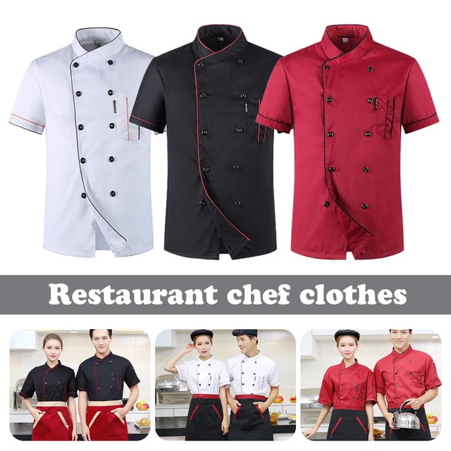 KITCHEN CHEF JACKET Coat Restaurant Catering Cooker Uniform Short ...