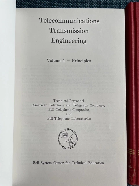 BELL LAB TELECOMMUNICATION Transmission Engineering Vol 1 Principles ...