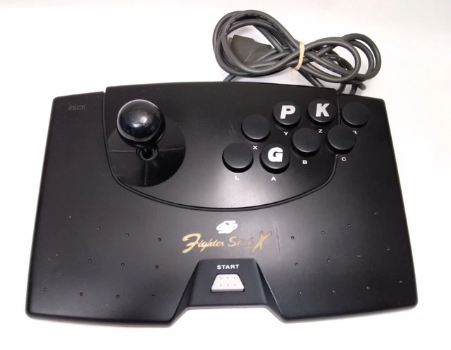 ASCII FIGHTER STICK X Sega Saturn Arcade Style Controller combattimento ...