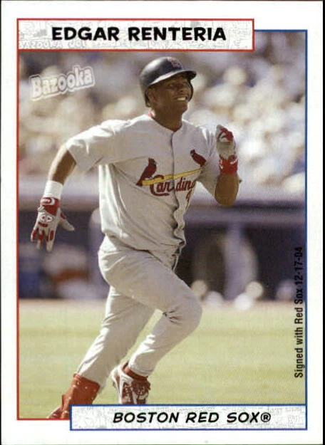 CARTE DE BASEBALL 2005 Bazooka Minis Boston Red Sox #131 Edgar Renteria ...