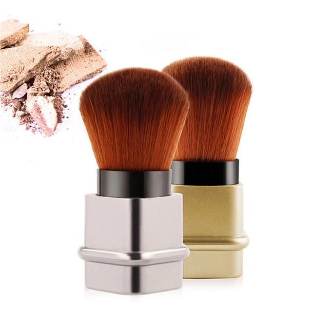 RETRACTABLE COSMETIC POWDER Blush Contour Foundation Brush Tool Travel ...