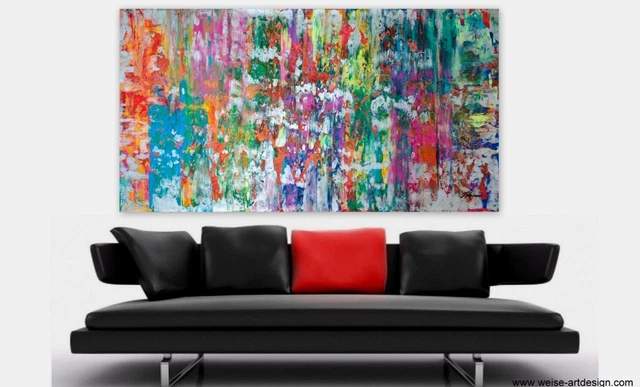 WEISE XXL ACRYLBILD Abstrakt ART Gemälde Modern 169 x 91cm Leinwand 18/24 NEU EUR 99,00 ...
