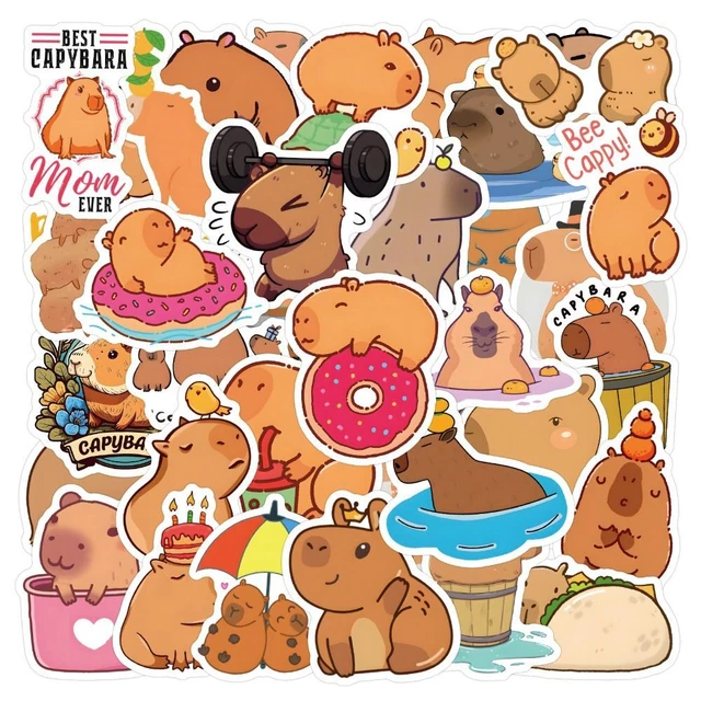 PVC VINYL CAPYBARA Scrapbook Sticker Capybara Capybara Decals For ...
