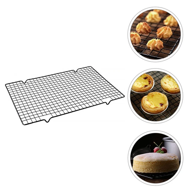 METAL FAT DRAINER Square Grill Oven Rack BBQ Mesh Barbecue Net ...