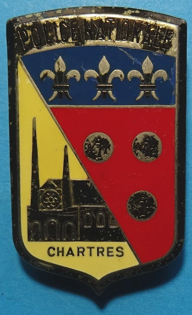 INSIGNE POLICE NATIONALE - Chartres - et son cuir EUR 10,00 - PicClick FR
