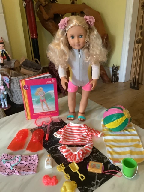OUR GENERATION DELUX Beach doll Coral original outfit & Storybook ...