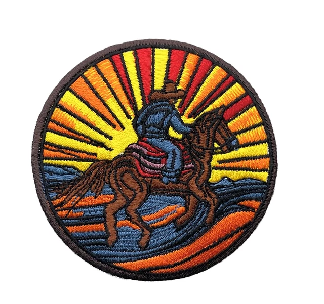 COWBOY RIDING HORSE Sunset 3 inch patch IV7408 F7D12O $13.25 - PicClick