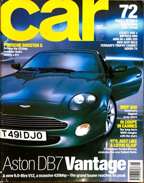 CAR MAGAZINE AUG-1999 - Aston DB7 Vantage, Porsche Boxster S, Subaru ...