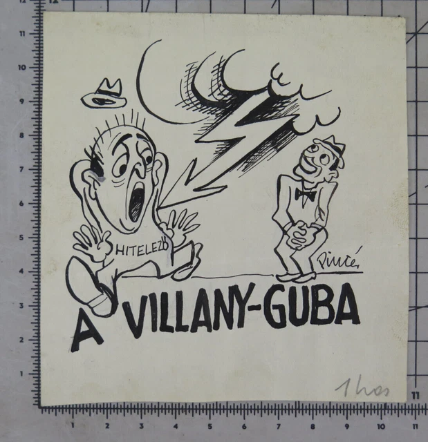 DESSIN ORIGINAL HUMORISTIQUE Signé Pinté En Encre Sur Papier Hongrie ...
