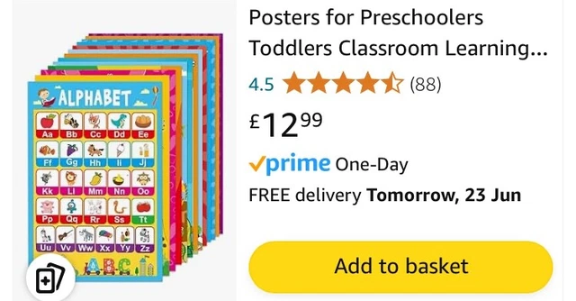Laminated Learning Posters 15-Pack Laminated Alphabet Educational ...