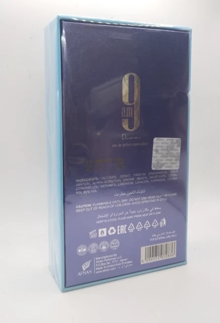 AFNAN 9AM DIVE by Afnan Eau De Parfum Spray (Unisex) 3.4 oz Sealed Box ...