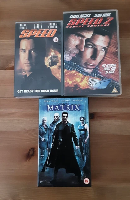SPEED 1 & 2 VHS...Sandra Bullock & The Matrix... Keanu Reeves on ...