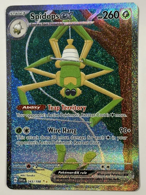 POKEMON SCARLET & Violet - Spidops ex Full art Secret Rare 243/198 NM ...