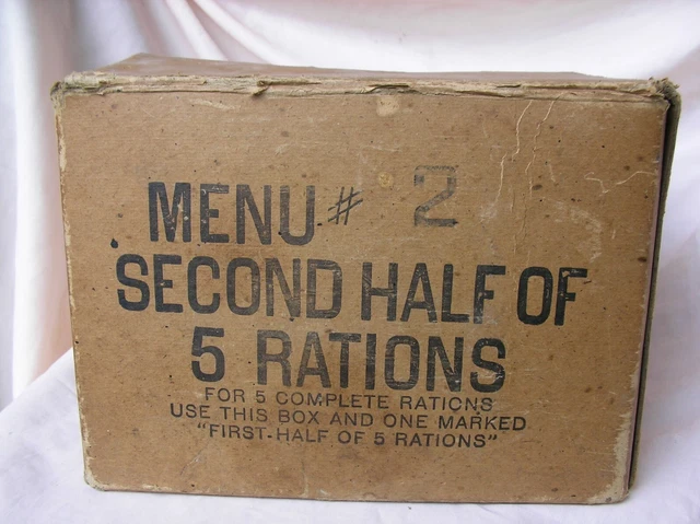 WW2 US BOÏTE En Carton Pour 5 Rations Américaine " Menu 2 " Datée Fev ...