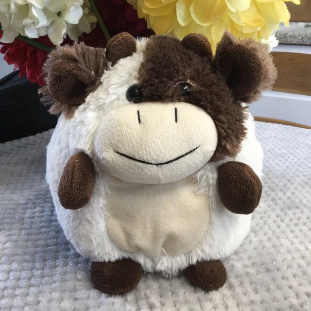 UNBRANDED ROUND WHITE & Brown Cow Plush Toy £5.45 - PicClick UK