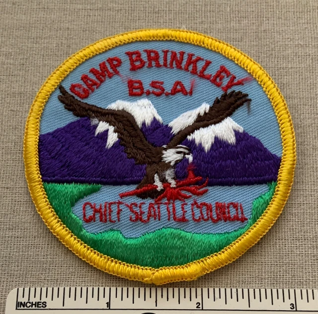 VINTAGE 1970S CAMP BRINKLEY Boy Scout Uniform Badge PATCH Chief Seattle ...