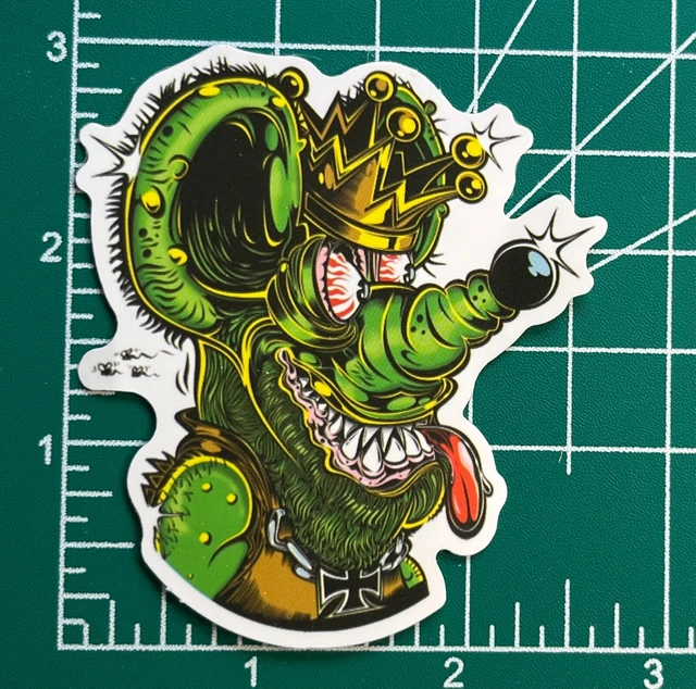 RAT FINK R.F. King with Crown Vinyl Decal Waterproof Rat Rod Big Daddy ...