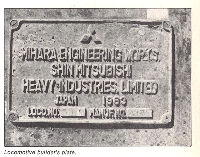 MIHARA ENGINEERING WORKS Japan 1963 Locomotive Builder's Plate Vtg Mag ...