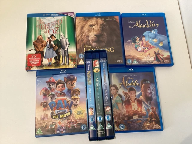 DISNEY & MORE Kids Blu Ray DVD Bundle x 8 ( Lion King, Aladdin,little ...