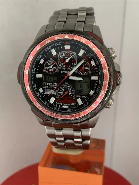 CITIZEN MEN’S ECO-DRIVE A-T Red Arrows Skyhawk Titanium Bracelet ...