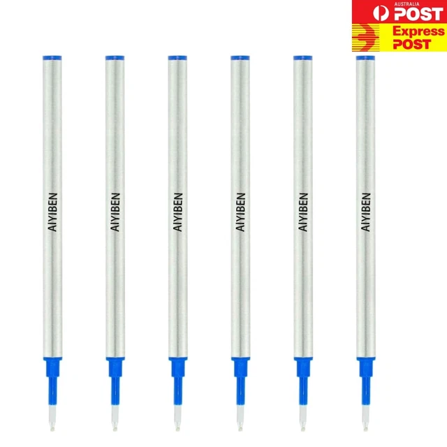 PROFESSIONAL 0.5MM GERMAN Ink Refills, 6 Pack of 4.37'' Rollerball Pens ...
