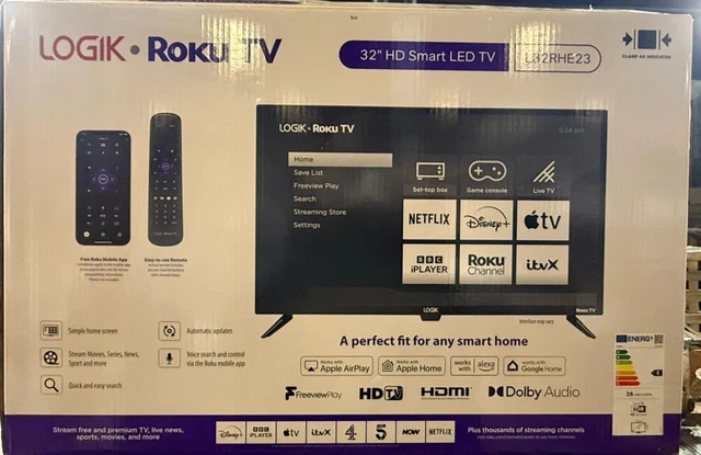 LOGIK L32RHE23 ROKU TV 32" Smart HD Ready HDR LED TV £112.00 - PicClick UK