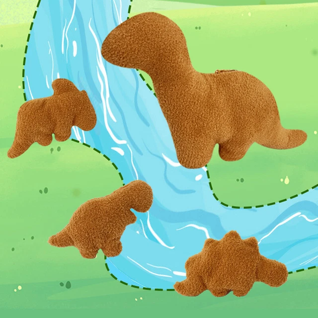 FLUFFY DINO CHICKEN Nugget Mother And Child Plush Toy Thunder Lizard ...