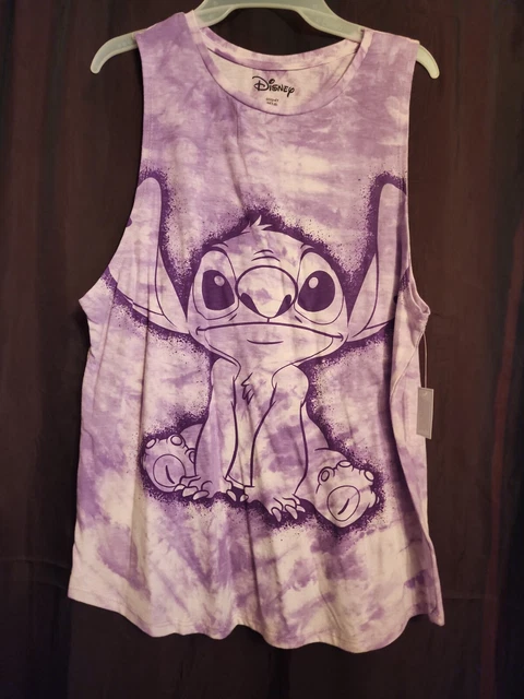 DISNEY WOMEN'S LILO & Stitch Purple Tye Dye Tank Sz M £9.45 - PicClick UK