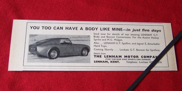 AUSTIN HEALEY SPRITE Lenham Gt Body Conversion 1968 Original Vintage ...
