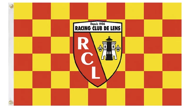 DRAPEAU BANNIÈRE RC LENS Damier 90 x 150cm EUR 15,90 - PicClick FR