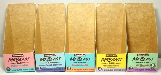FEASTABLES MR BEAST Chocolate Food Bars All x5 Walmart Retail Display ...