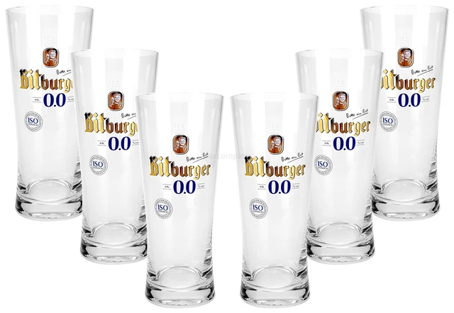 BITBURGER ALKOHOLFREI BIERGLAS Biergläser Glas Gläser Set - 6x Gläser 0 ...